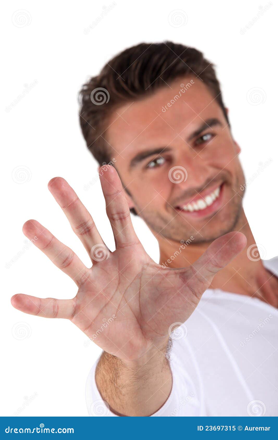 Man with outstretched hand stock image. Image of stretch - 23697315