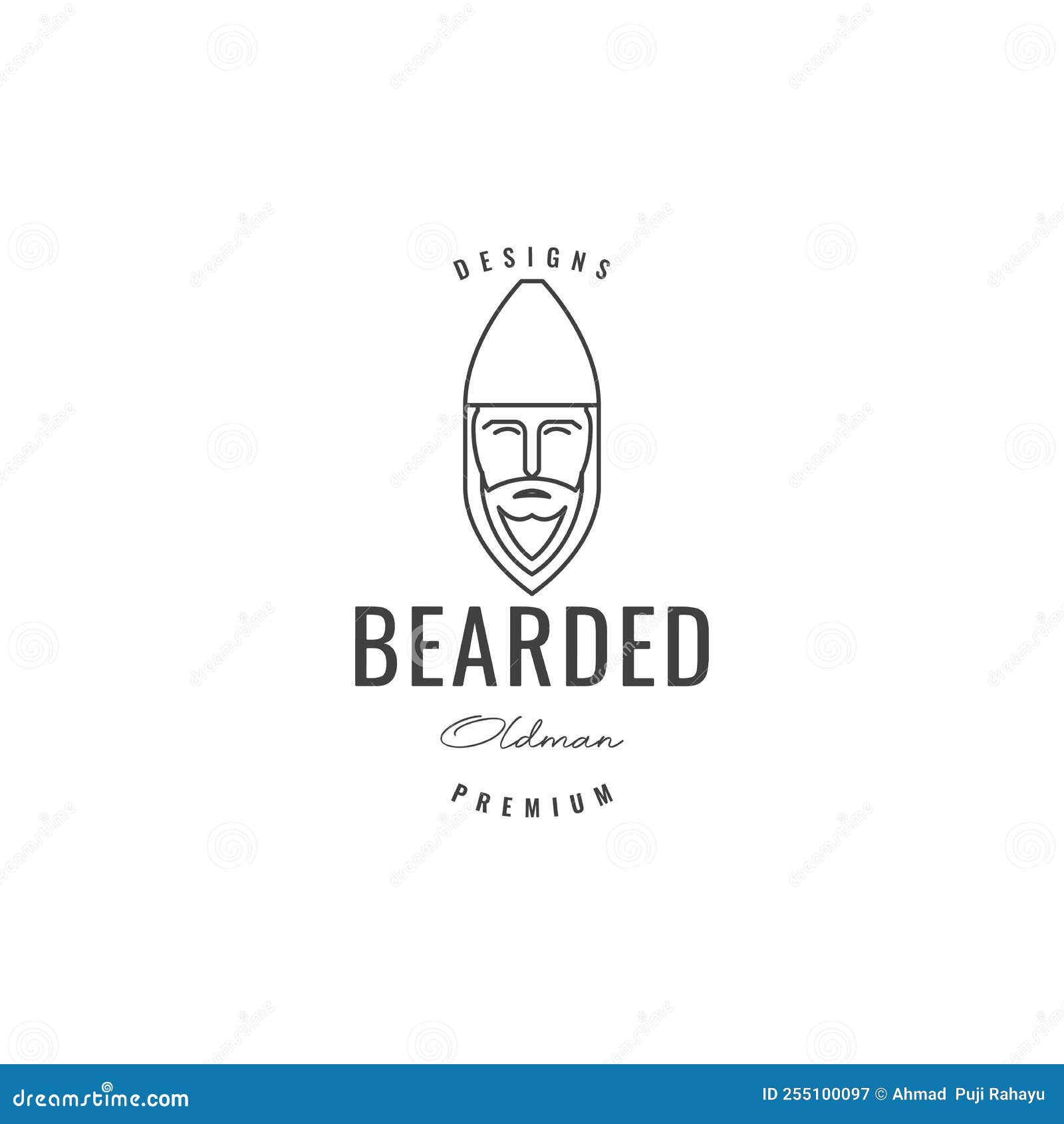 Man Oval Face Bearded Logo Design Stock Vector - Illustration of ...