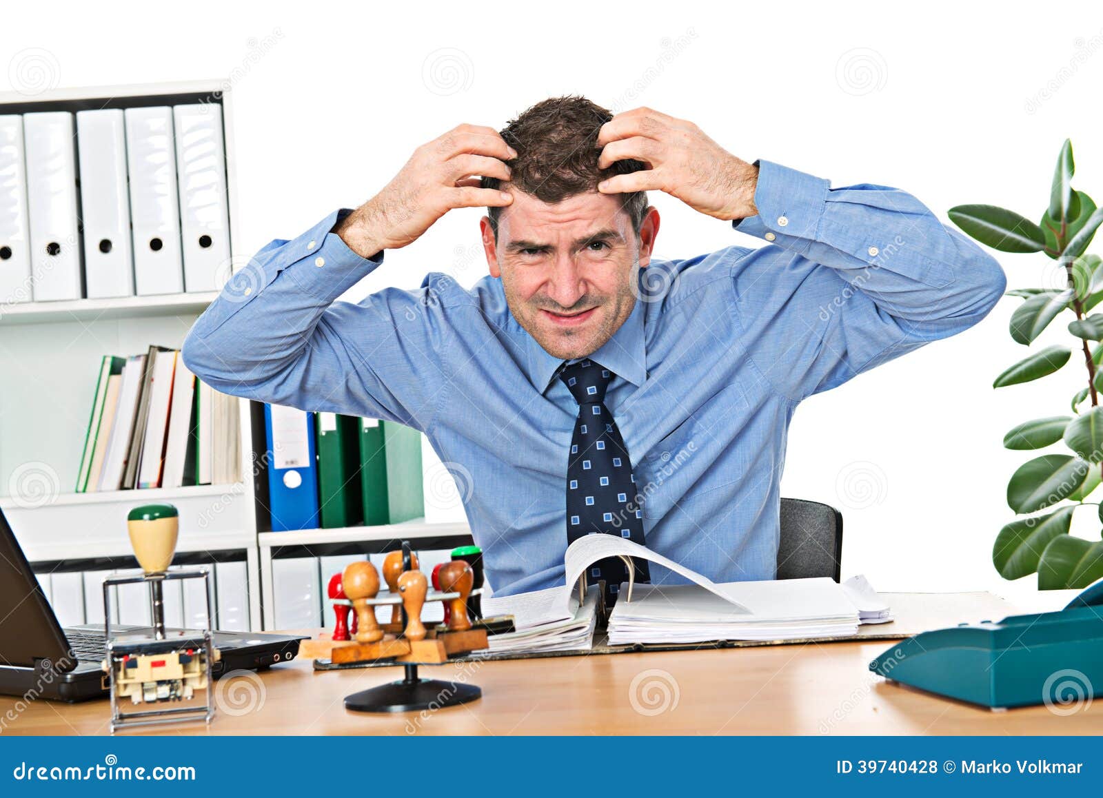 Man is over-worked stock photo. Image of clerk, accountability - 39740428