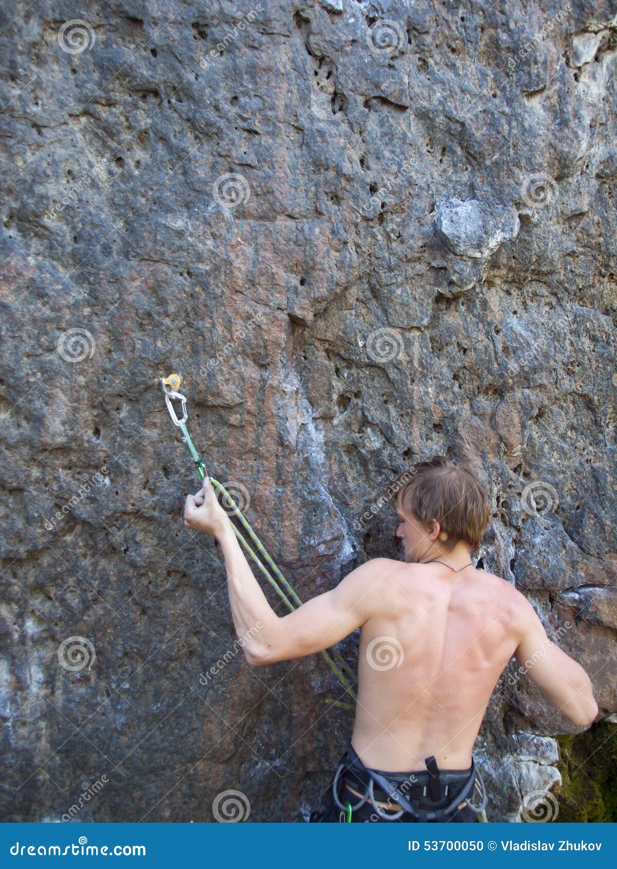 Man overcomes obstacles. stock photo. Image of fear, hang - 53700050