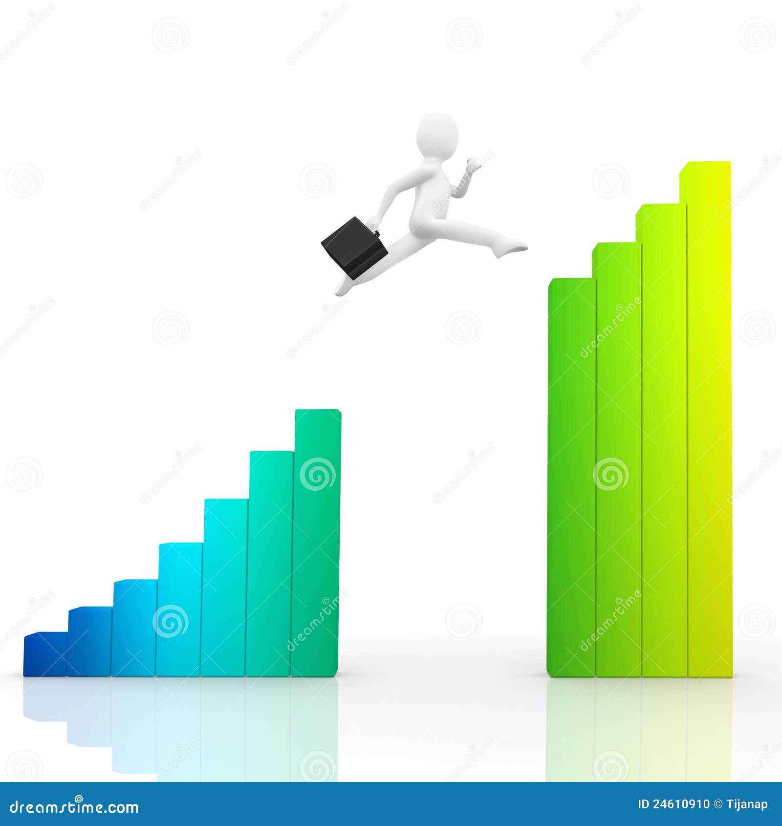 Man overcoming an obstacle stock illustration. Illustration of rise ...