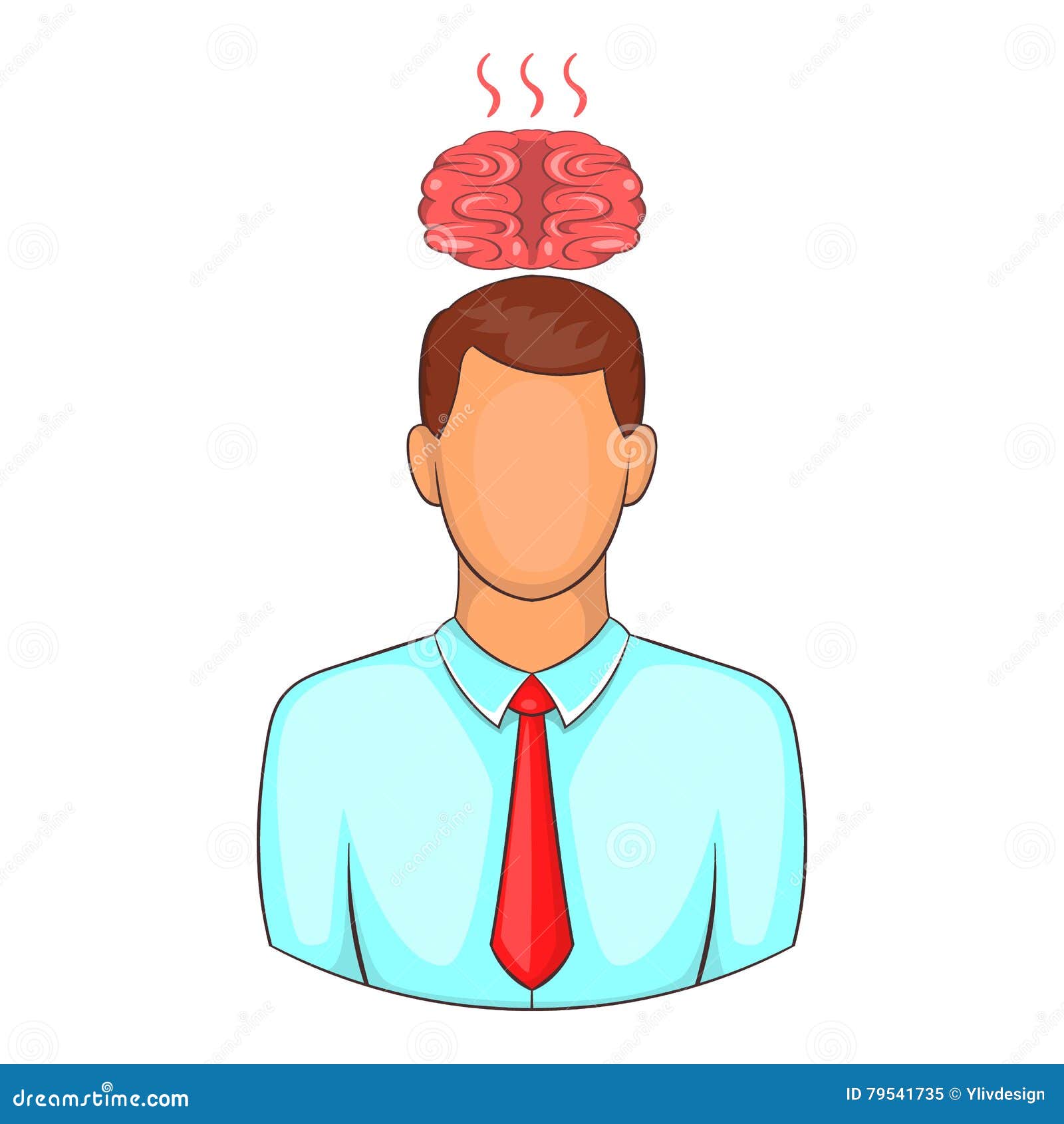 Man Overheated Brain Icon, Cartoon Style Stock Vector - Illustration of ...