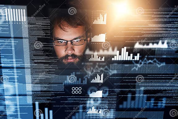 Man, Overlay and Programmer with Coding, Data and Analysis for Cyber ...