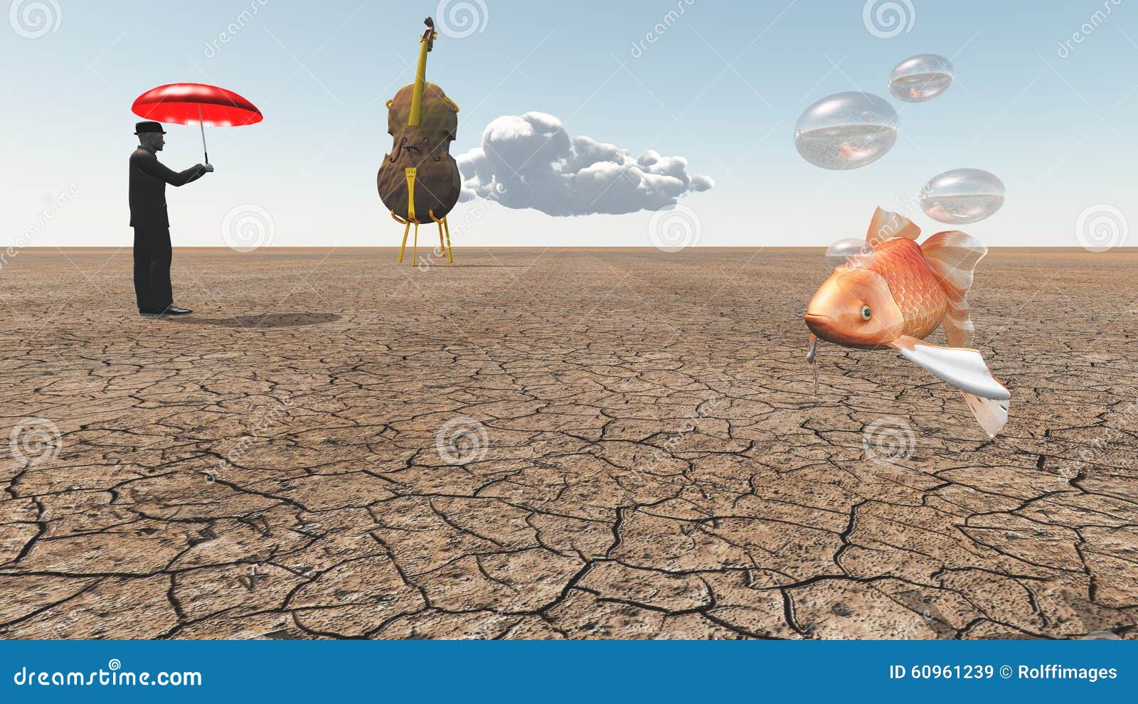 Man And Oversized Cello With Floating Fish Royalty-Free Stock Photo ...