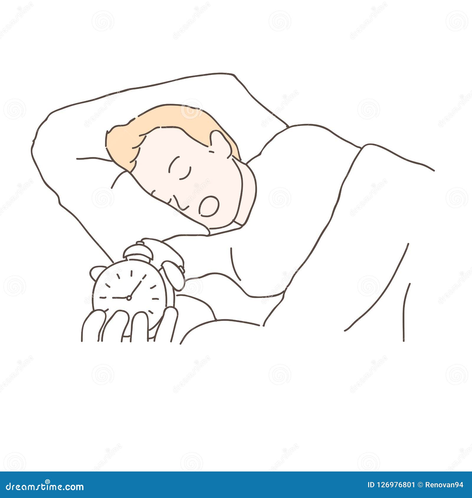 A Man Overslept and Late for Work Stock Illustration - Illustration of ...