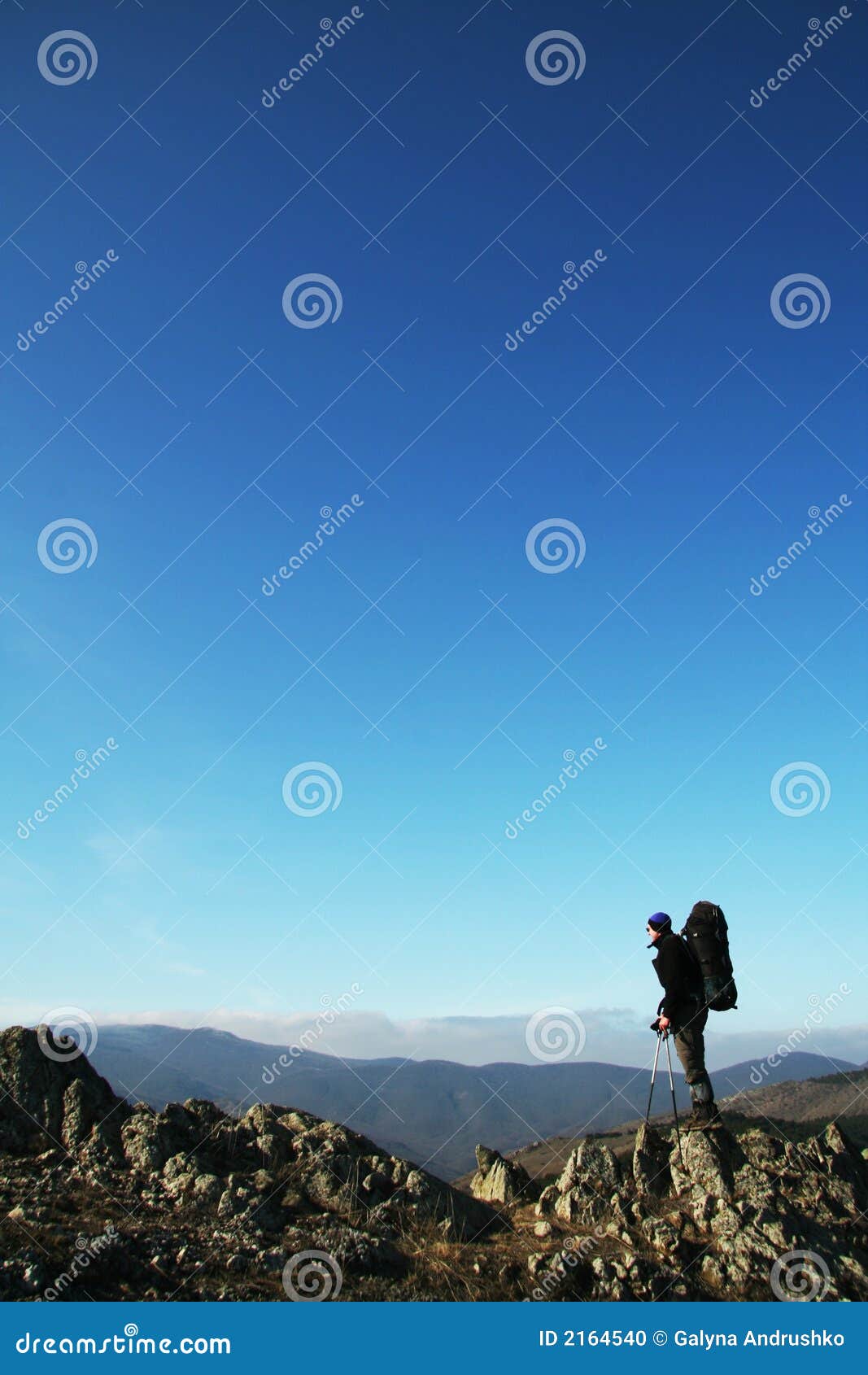 Man overview landscape stock photo. Image of backpacking - 2164540