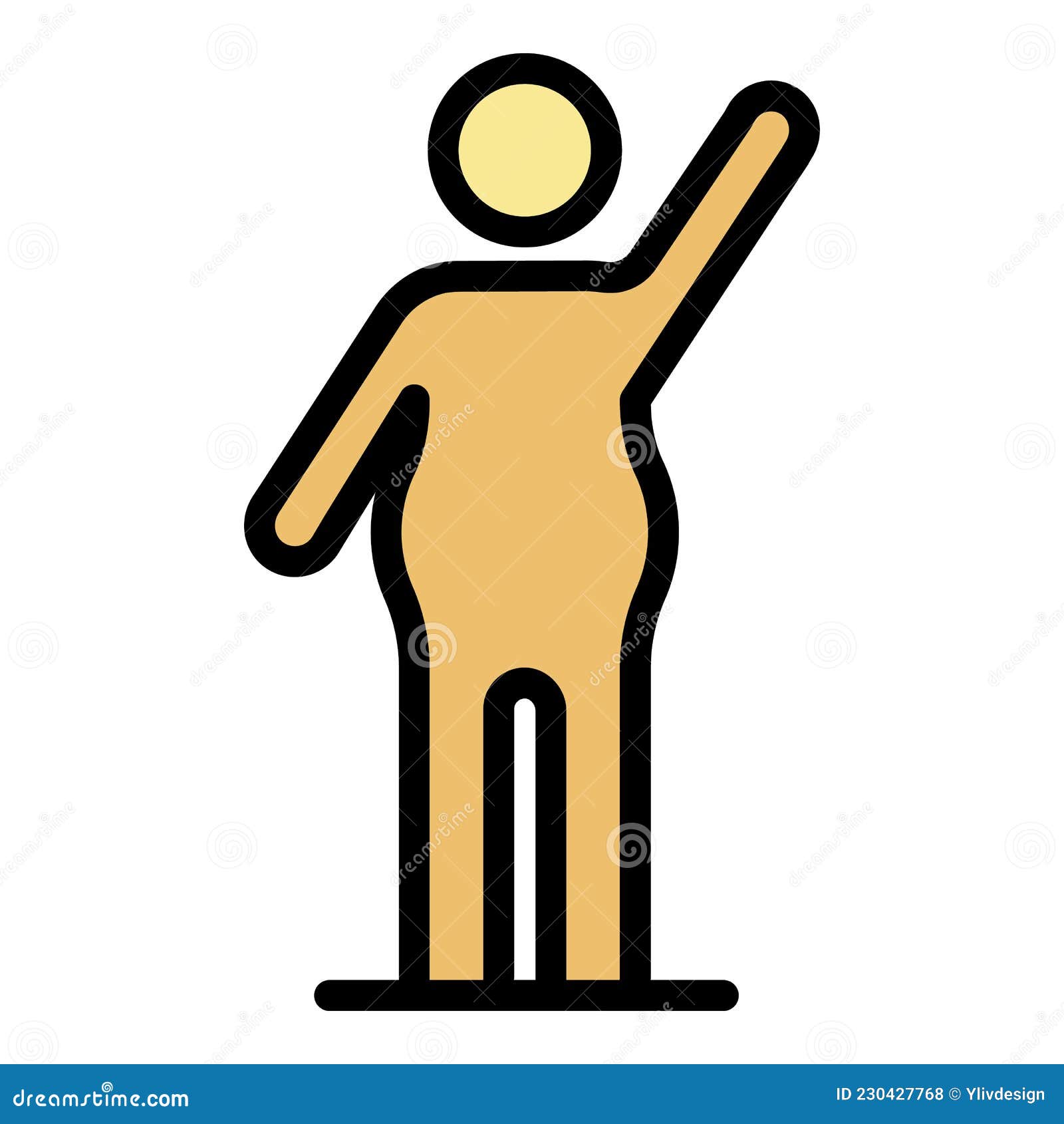 Man Overweight Icon Color Outline Vector Stock Vector - Illustration of ...
