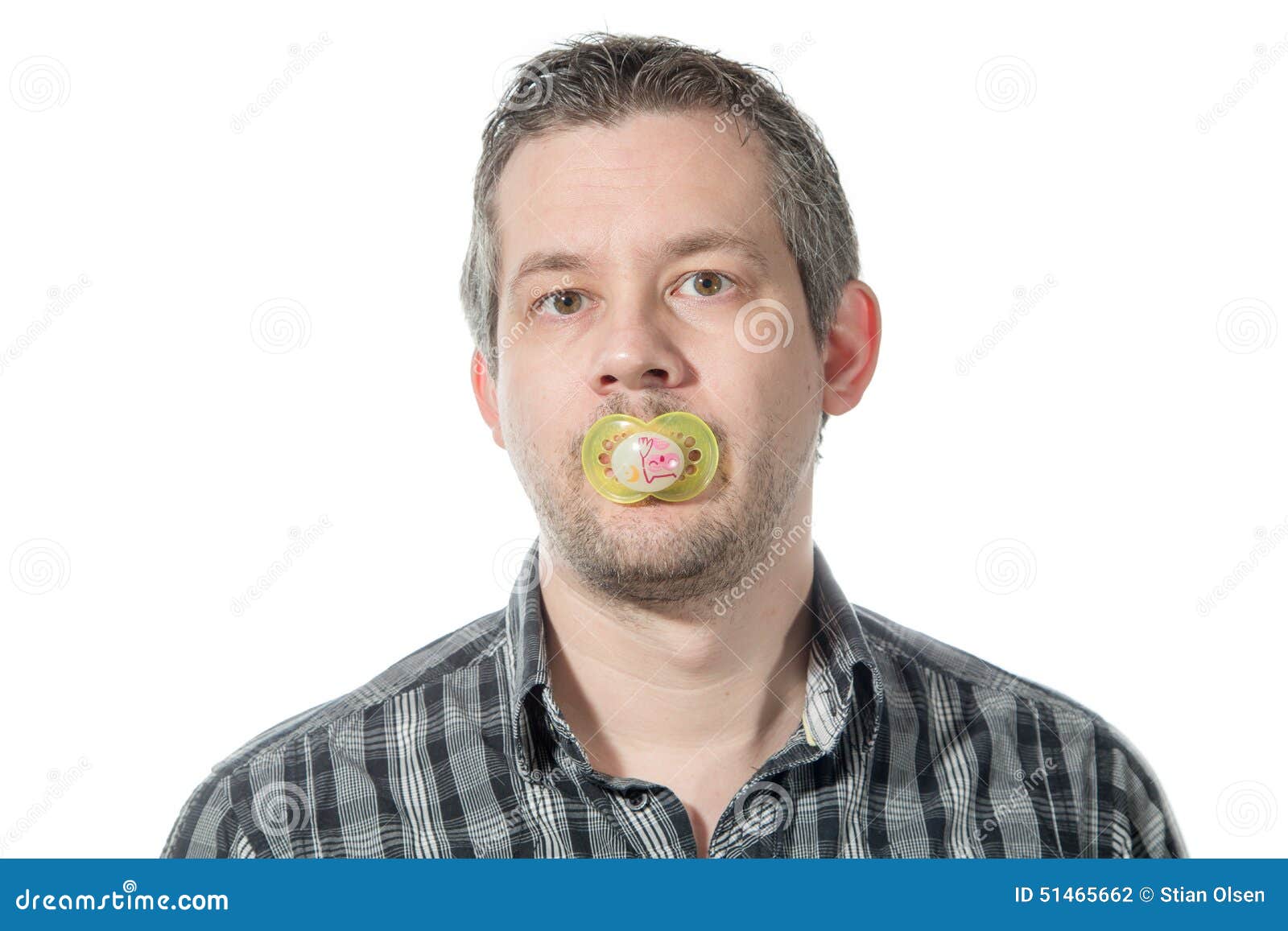 Man and a pacifier stock photo. Image of ironic, dummy - 51465662