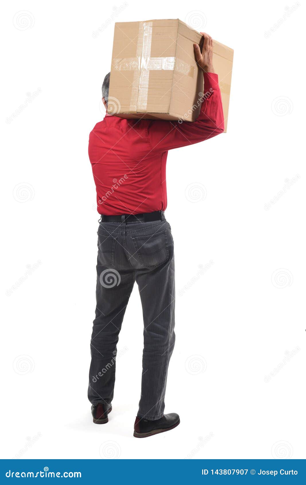 Man with Package on White Background Stock Image - Image of caucasian ...
