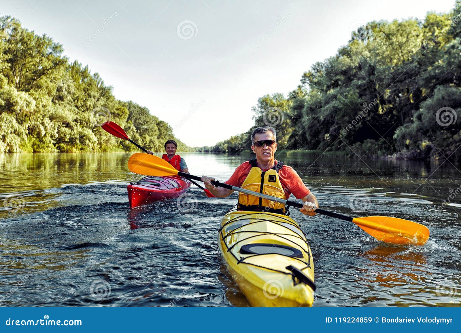 A Canoe Trip on the River in the Summer. Stock Image - Image of ...