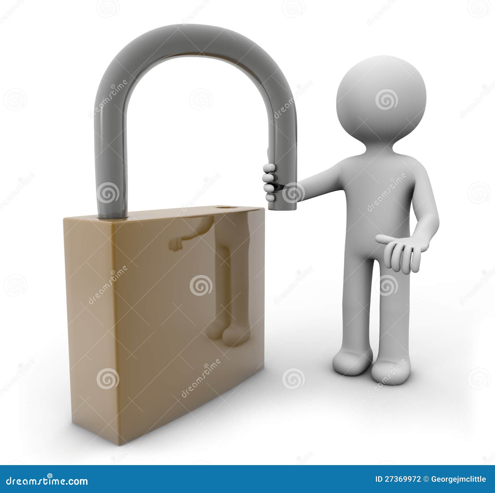 Man and padlock stock illustration. Illustration of glossy - 27369972