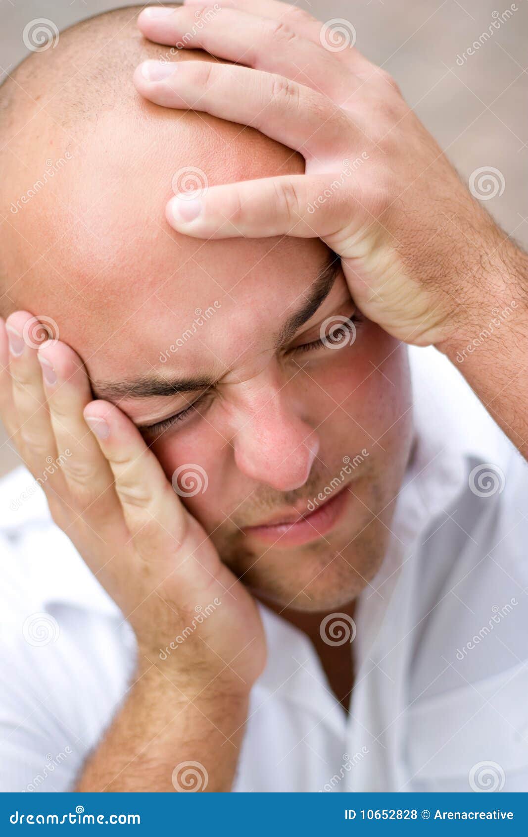 Man in Pain stock photo. Image of migraine, face, annoyed - 10652828