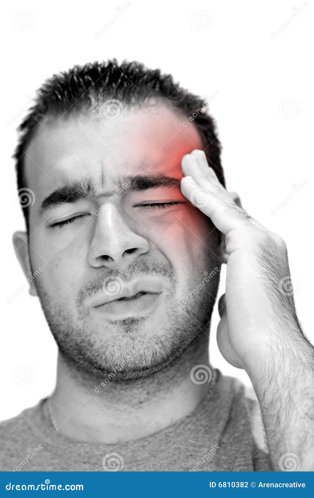 Man in Pain stock photo. Image of headache, migraine, face - 6810382