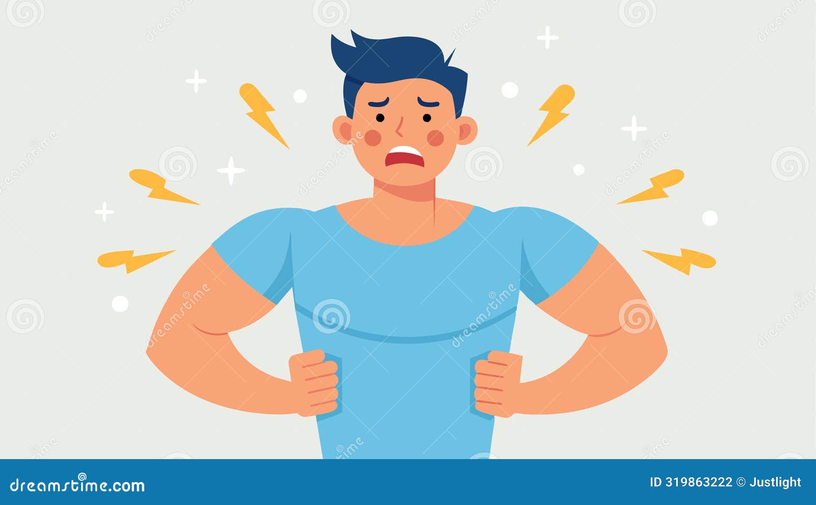 A Man with a Pained Expression His Joints and Muscles Aching from ...