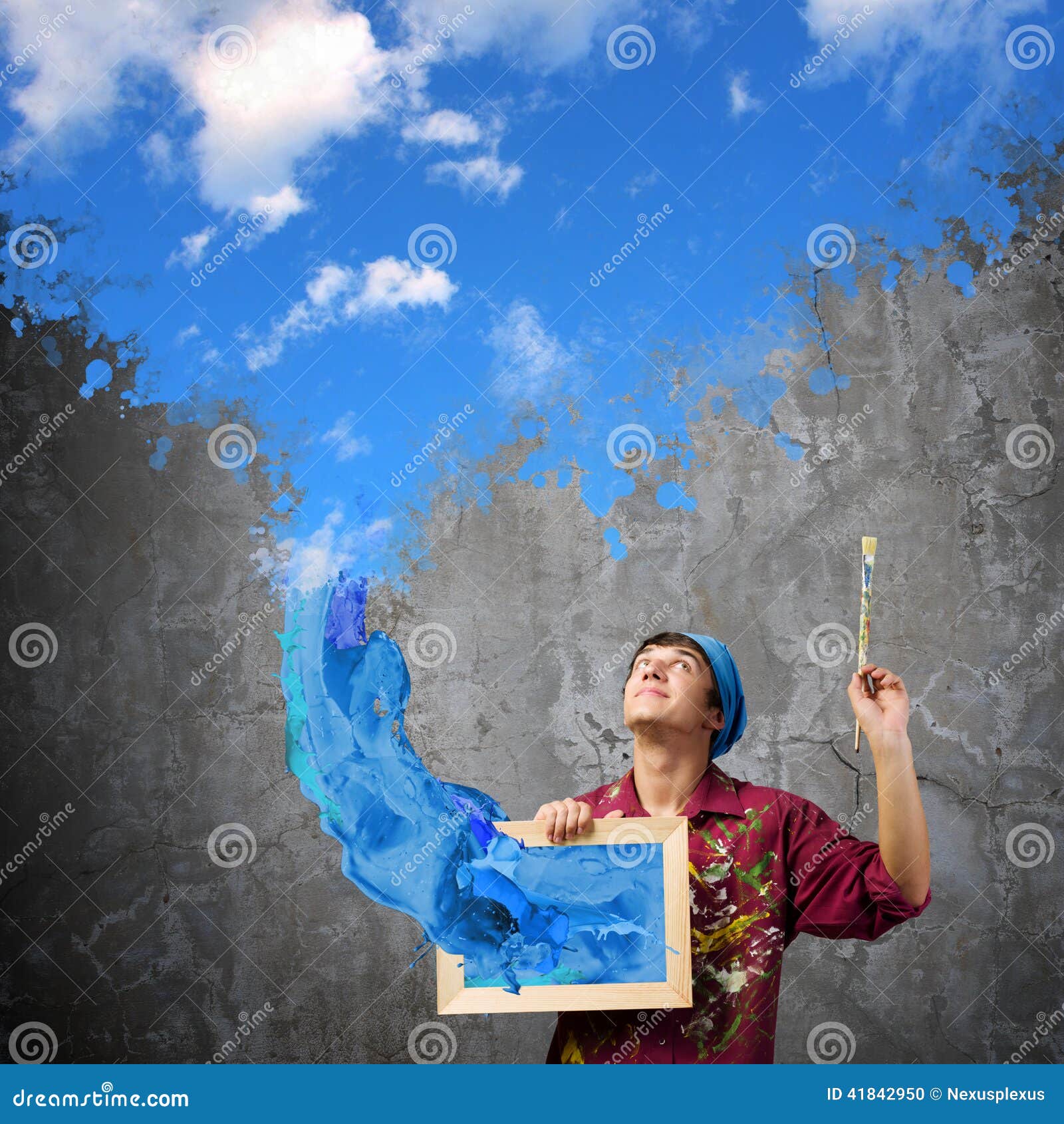 Man painter stock photo. Image of idea, leisure, caucasian - 41842950
