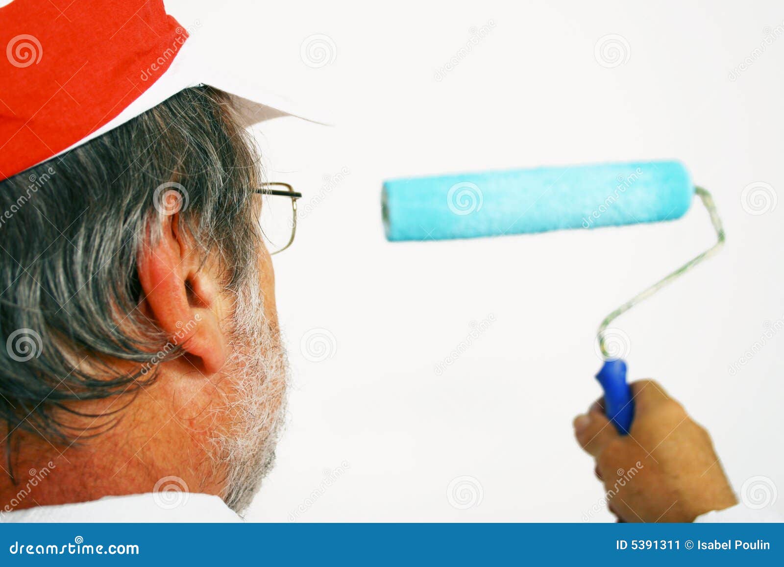 Man painting stock image. Image of adult, workman, wall - 5391311