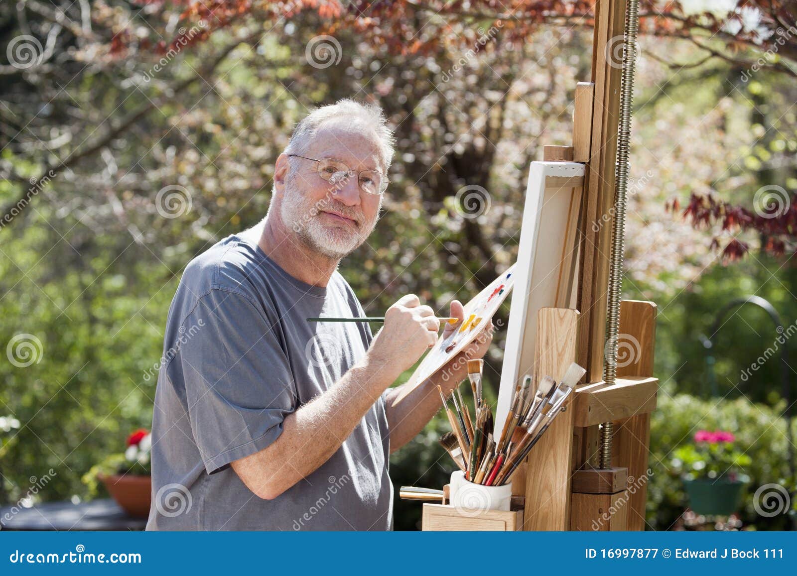 Man Painting Outdoors stock image. Image of adult, caucasian - 16997877