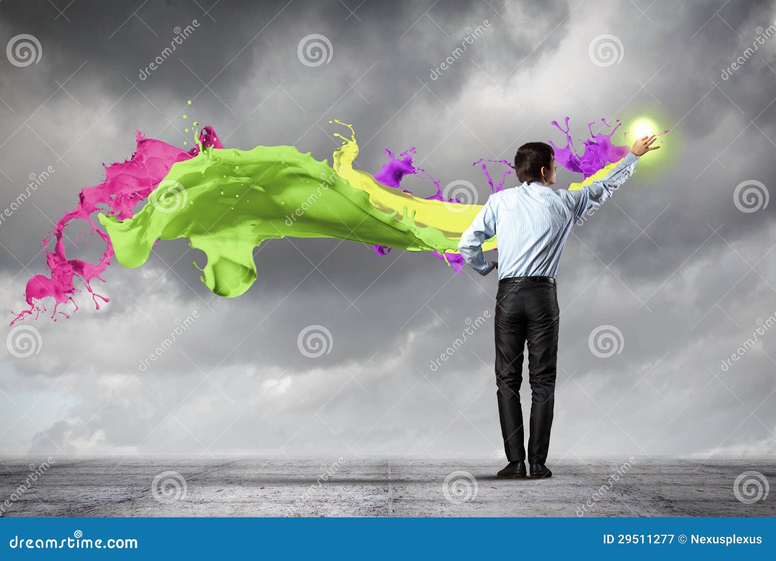 Man painting splashes stock image. Image of male, design - 29511277
