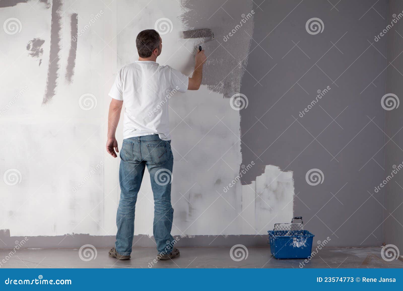 Man Painting Wall Using Red Color Stock Photos - Free & Royalty-Free ...