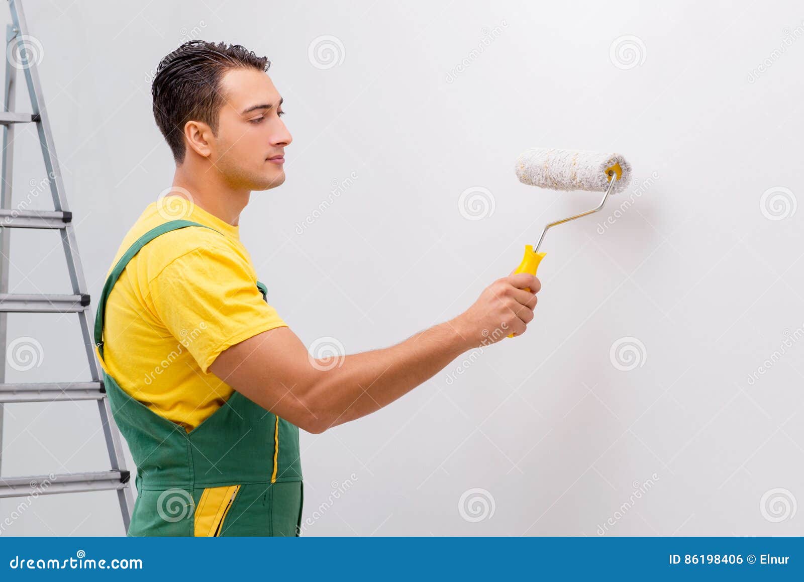 The Man Painting the Wall in Diy Concept Stock Photo - Image of ...