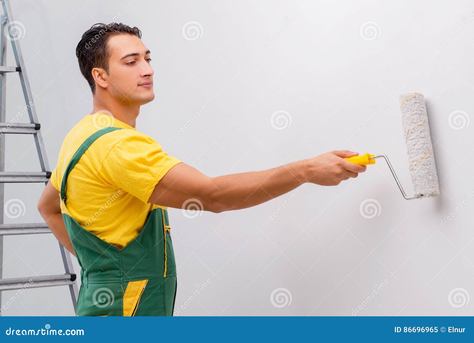 The Man Painting the Wall in Diy Concept Stock Image - Image of ...