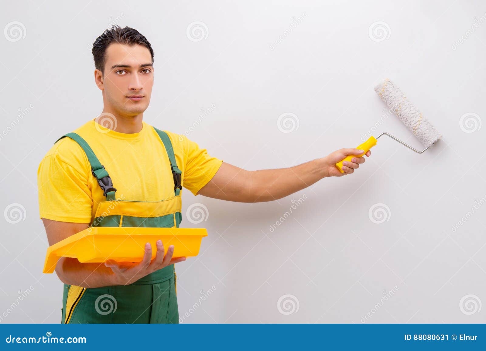 The Man Painting the Wall in Diy Concept Stock Image - Image of ...