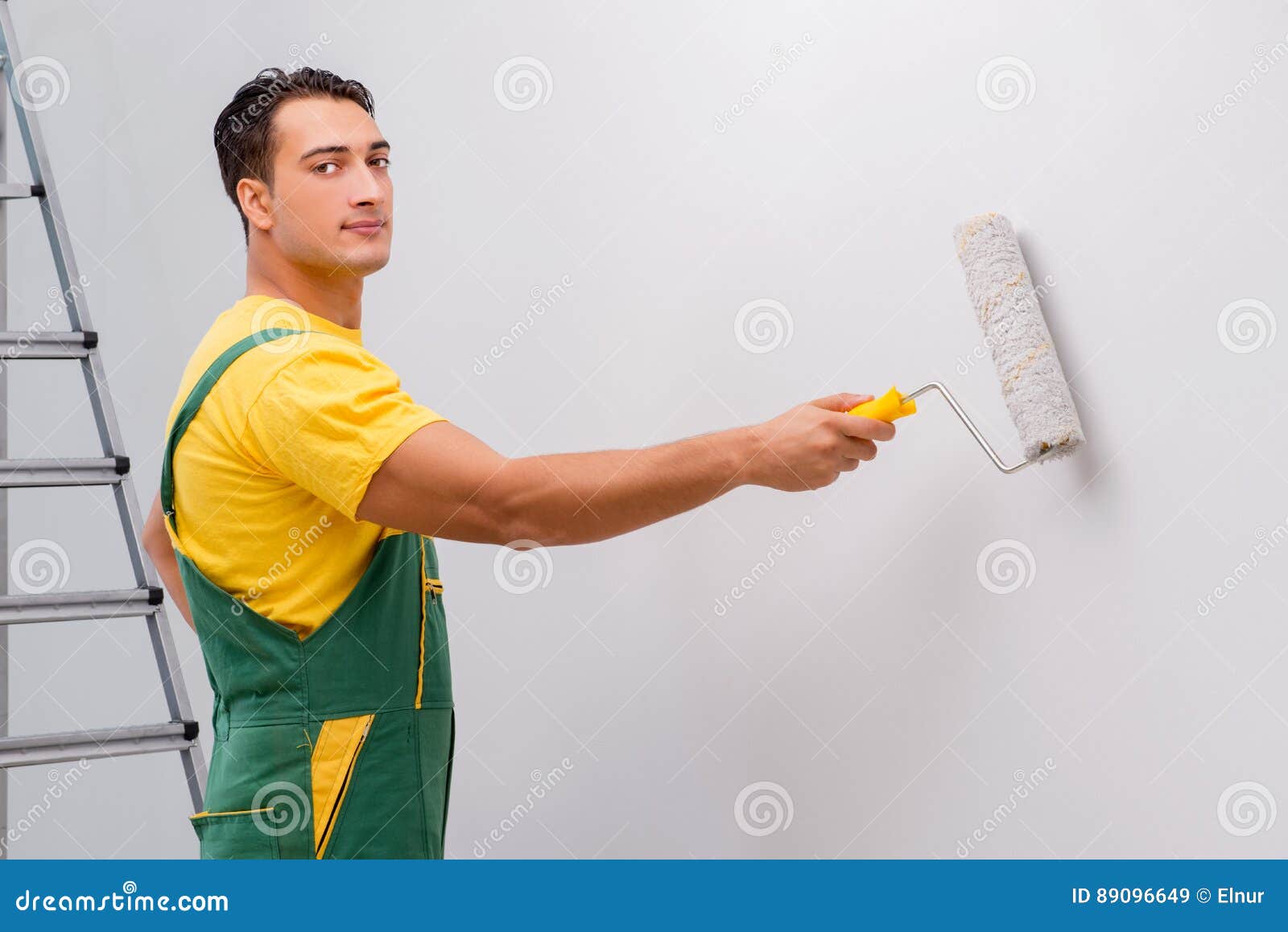 The Man Painting the Wall in Diy Concept Stock Image - Image of ...