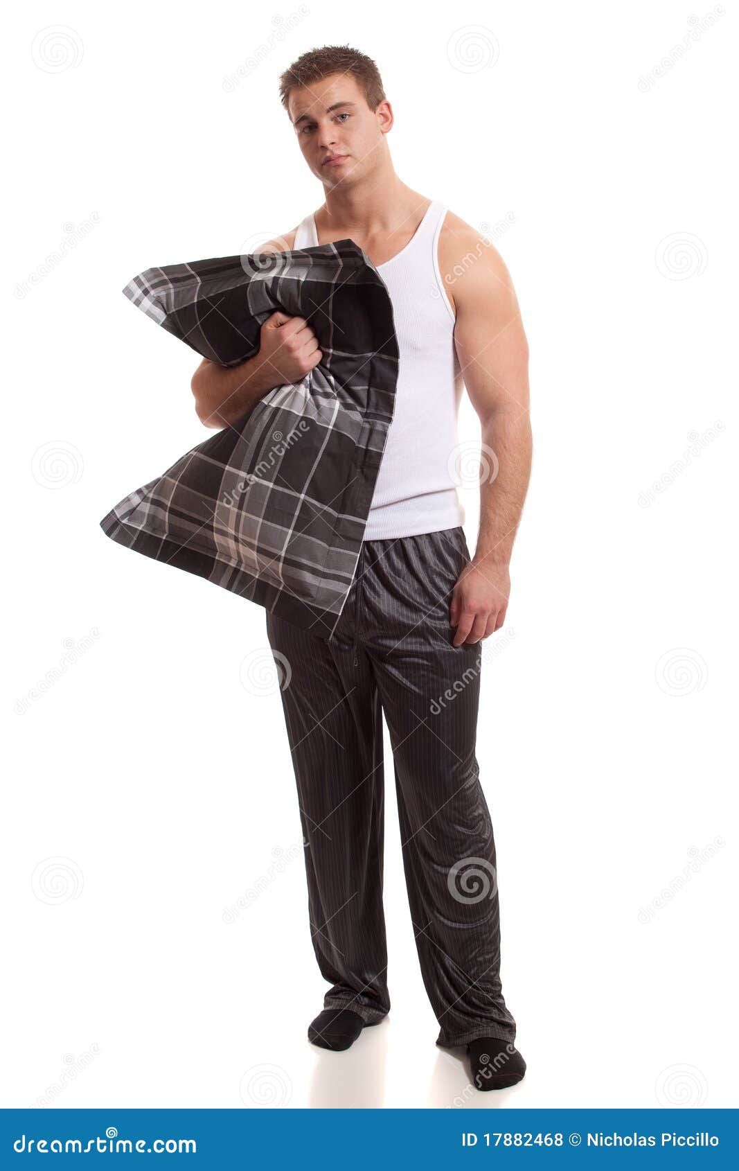 Man in Pajamas stock photo. Image of caucasian, sleep - 17882468