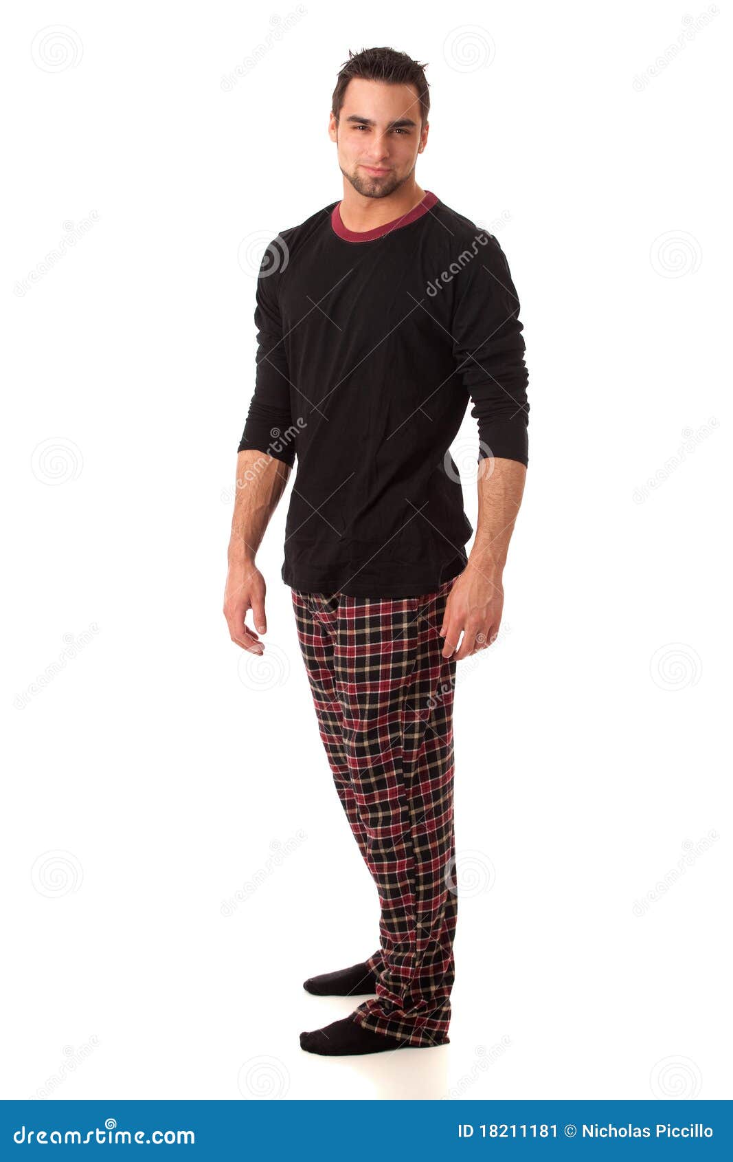 Man in Pajamas stock image. Image of pajama, person, bottoms - 18211181
