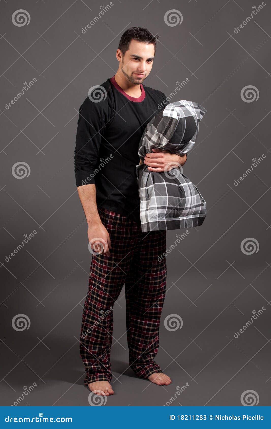 Man in Pajamas stock image. Image of studio, attractive - 18211283