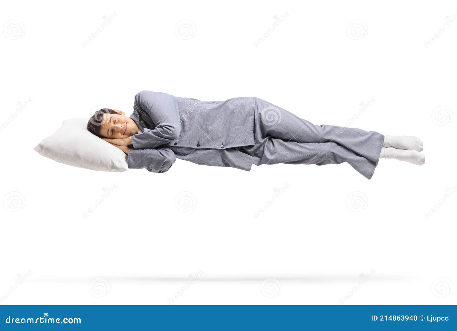 Man in Pajamas Sleeping on Cloud and Floating Stock Photo - Image of ... Man in Pajamas Sleeping on Cloud and Floating Stock Photo - Image of ...
