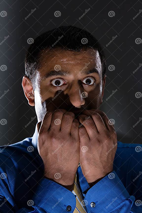 Man panicking stock image. Image of interior, expression - 62560473