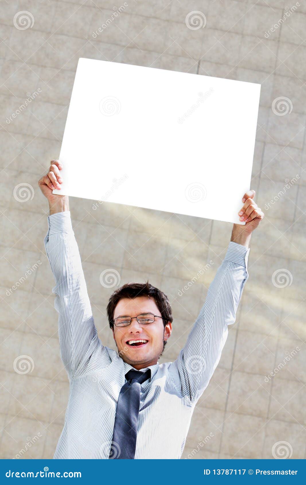 Man with paper stock image. Image of advertisement, idea - 13787117