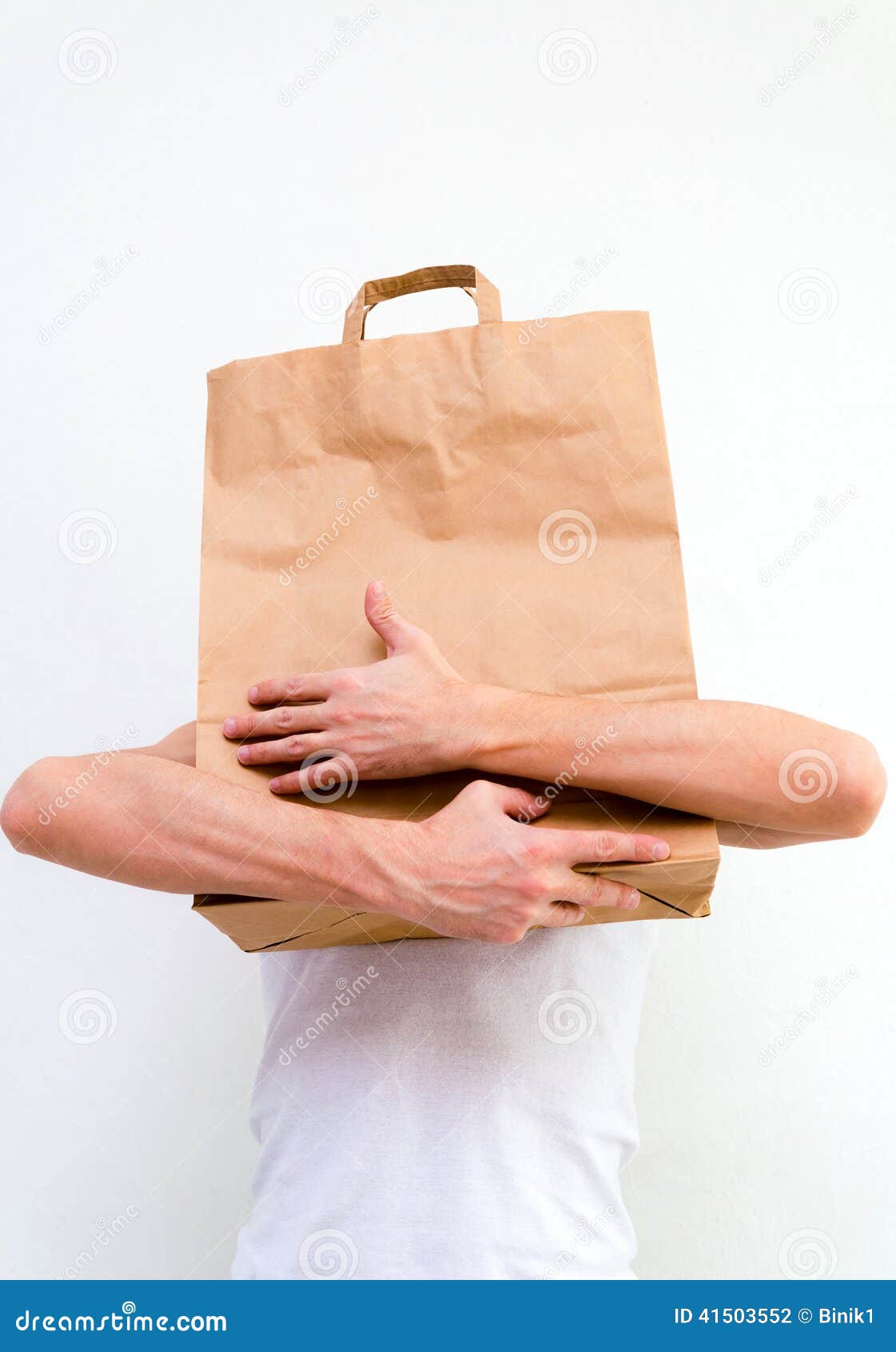 Man with Paper Bag in Hands Stock Photo - Image of celebration ...