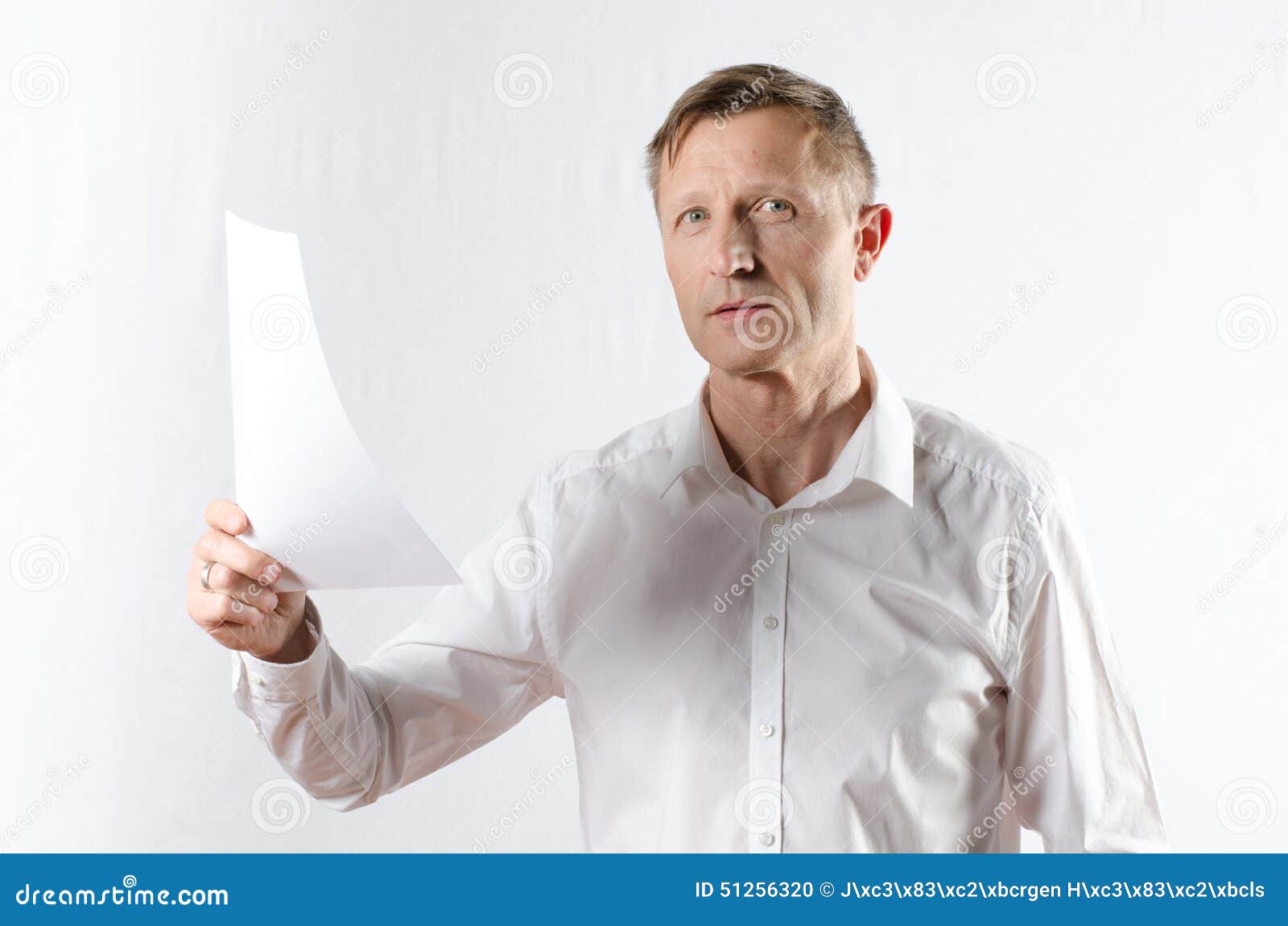 Man with paper stock photo. Image of important, documents - 51256320