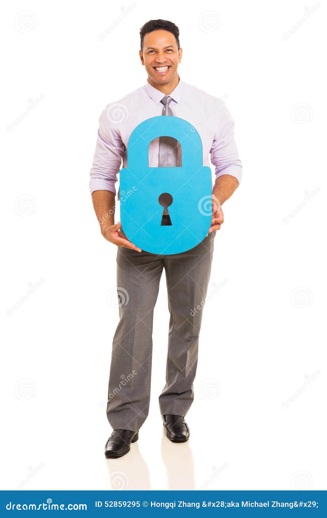 Man with paper lock stock image. Image of confident, locker - 52859295