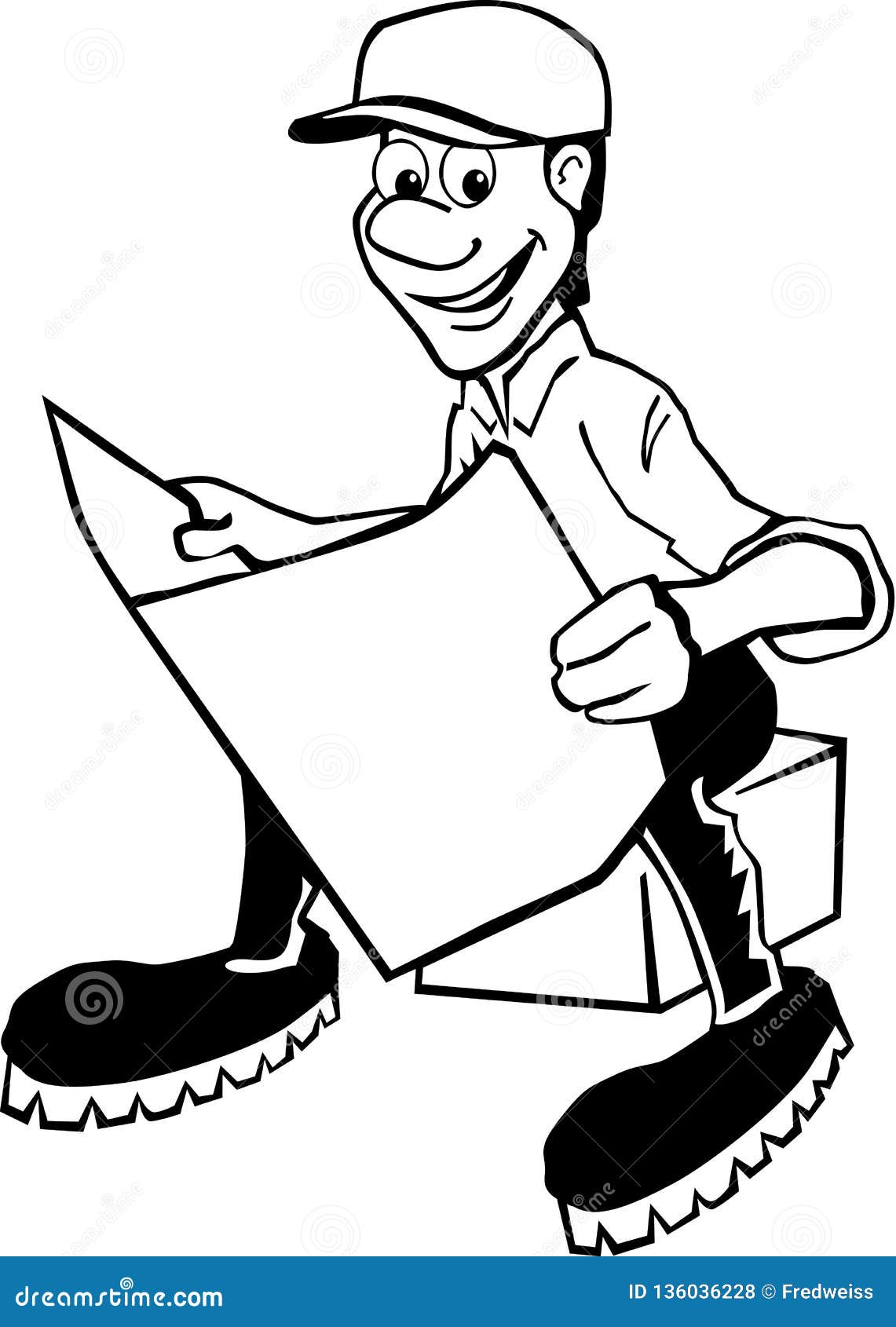 Man with Paper Vector Illustration Stock Vector - Illustration of ...