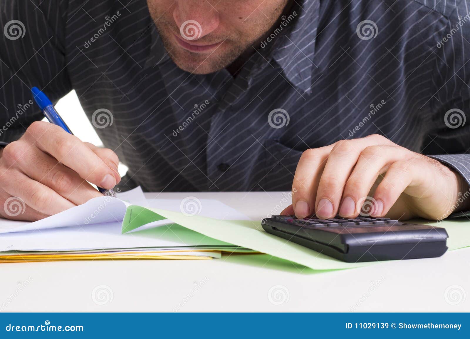 Man and paper work stock image. Image of businesspeople - 11029139