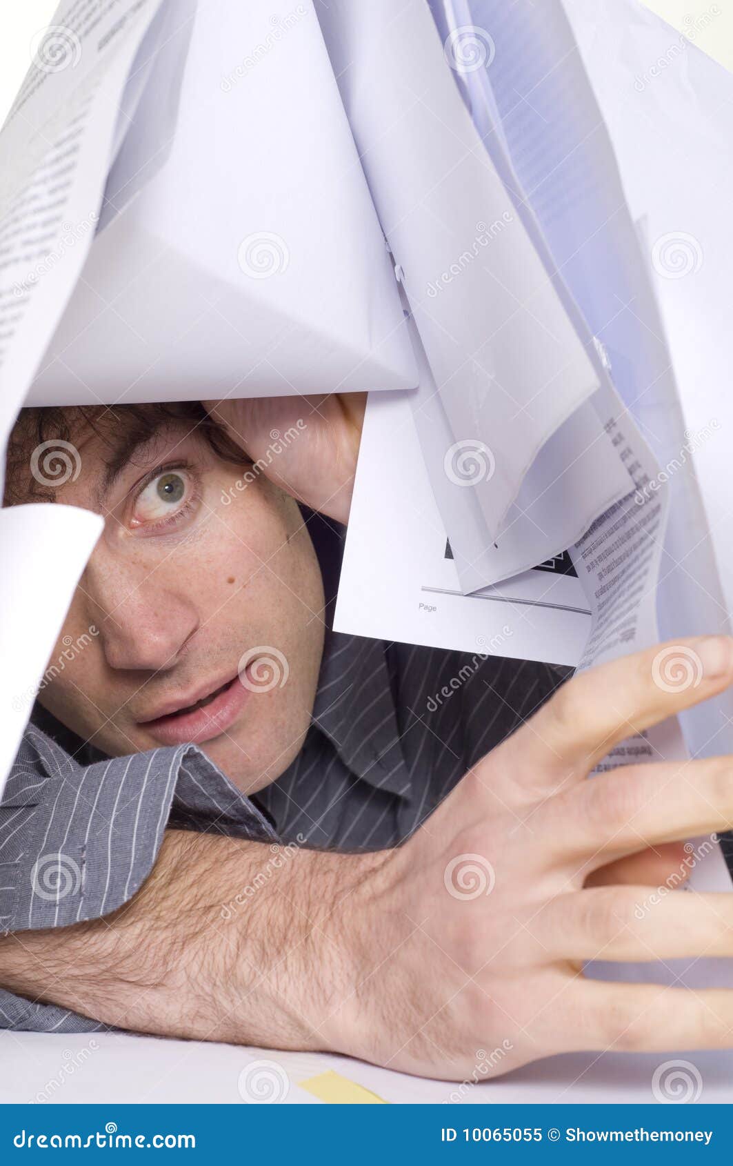 Man and paperwork stock image. Image of pile, professional - 10065055