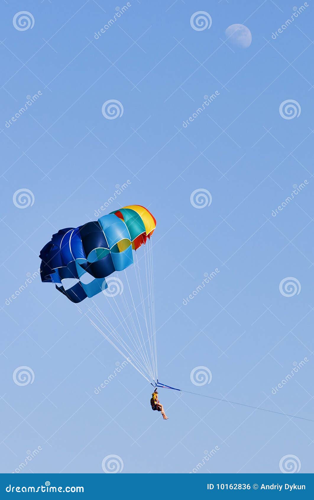 Man with parachute stock photo. Image of paragliding - 10162836