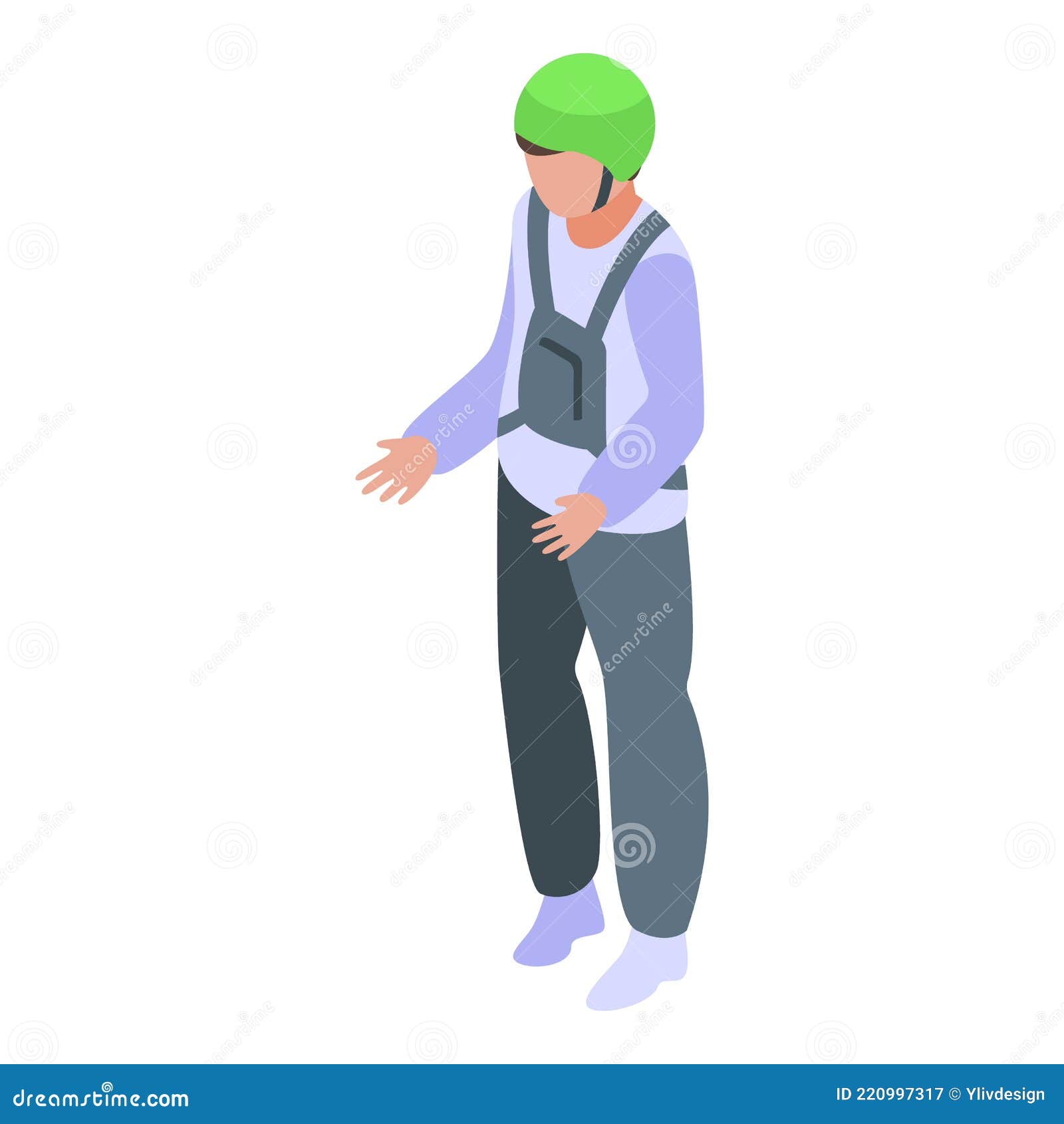 Man in Parachute Gear Icon, Isometric Style Stock Vector - Illustration ...