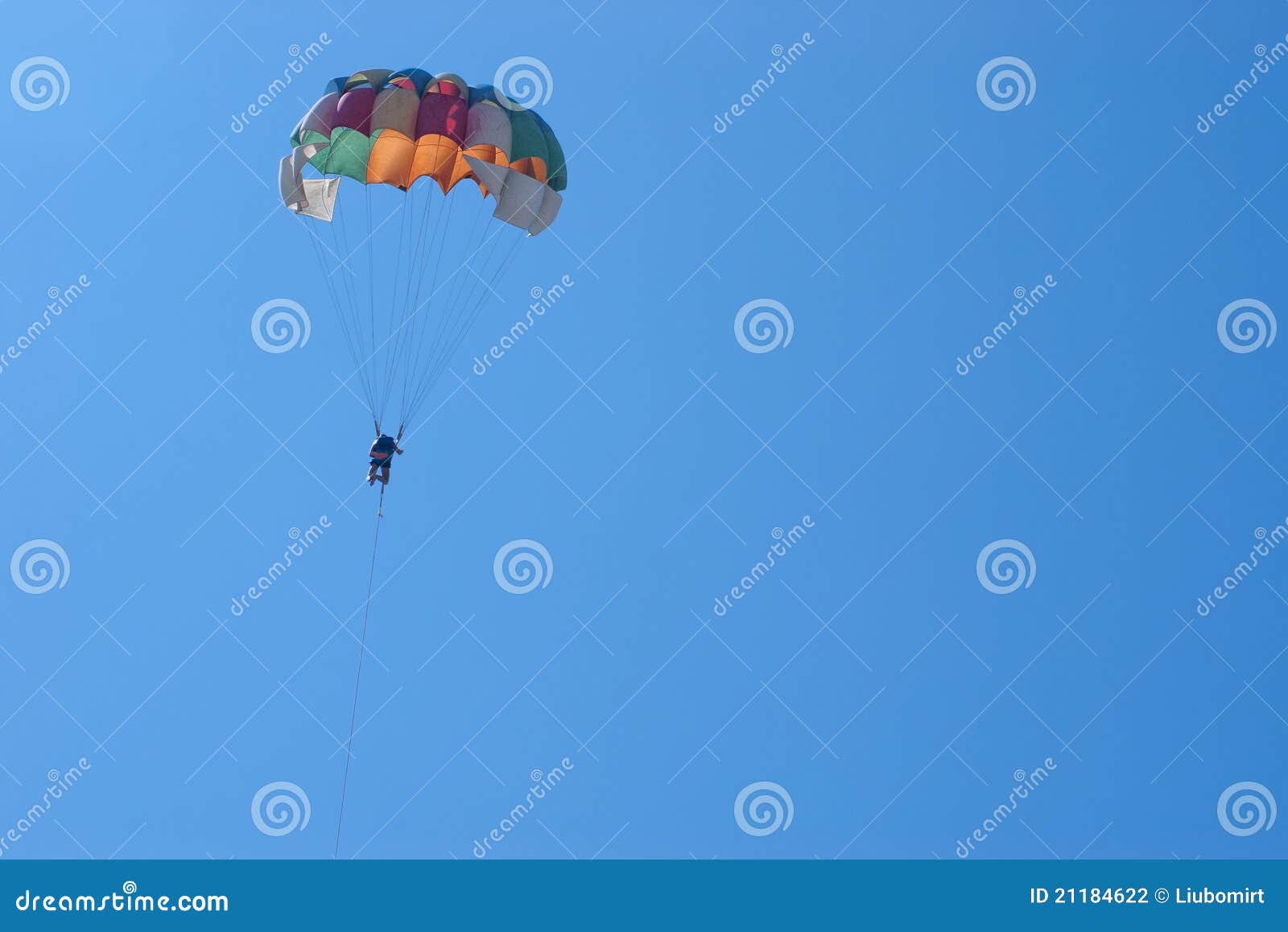 Man on Parachute Pulled Down Stock Photo - Image of speed, excitement ...