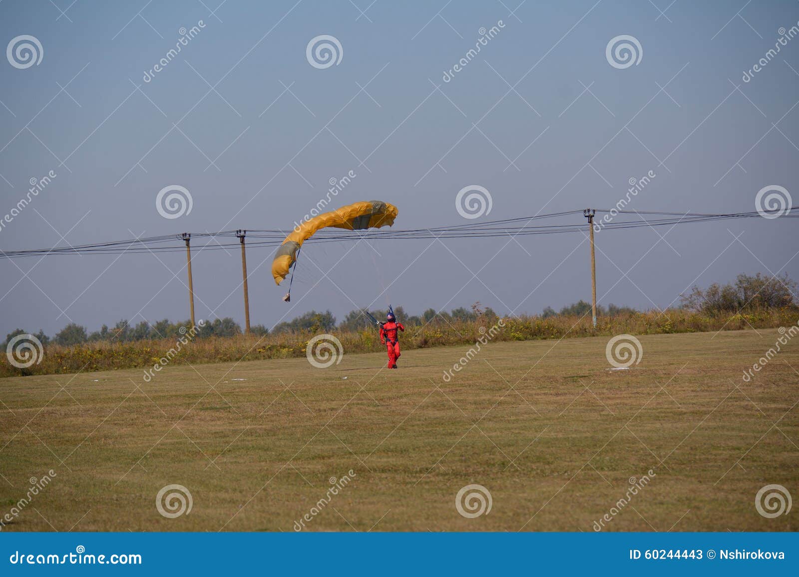 Man after parachuting stock image. Image of parachuting - 60244443