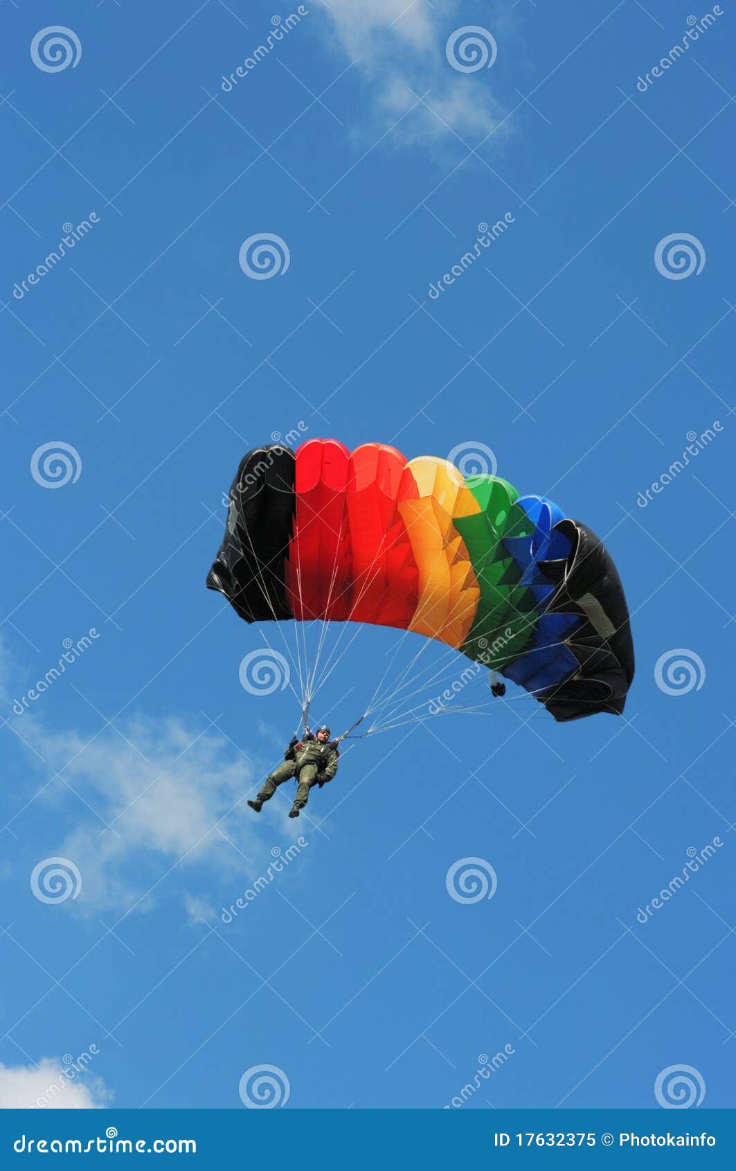 The Man-parachutist Under Parachute Stock Image - Image of coloured ...