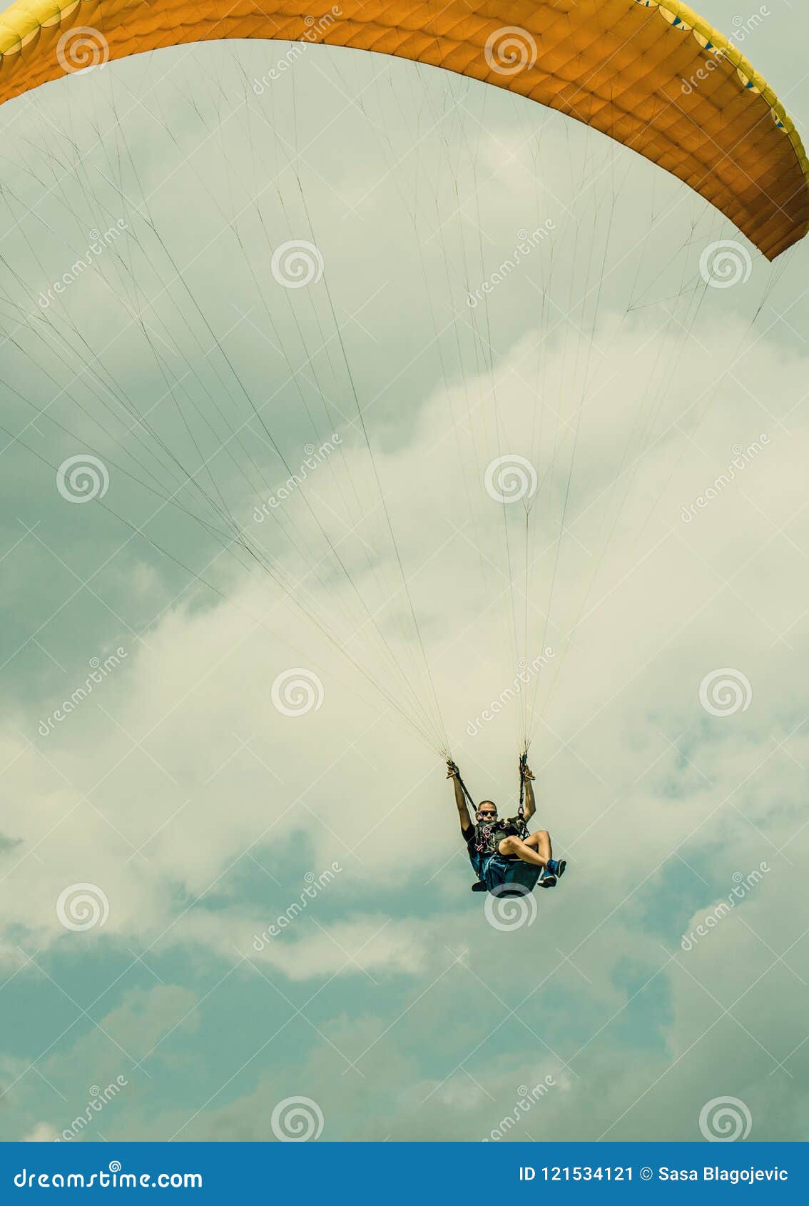 A man paragliding stock image. Image of paragliding - 121534121