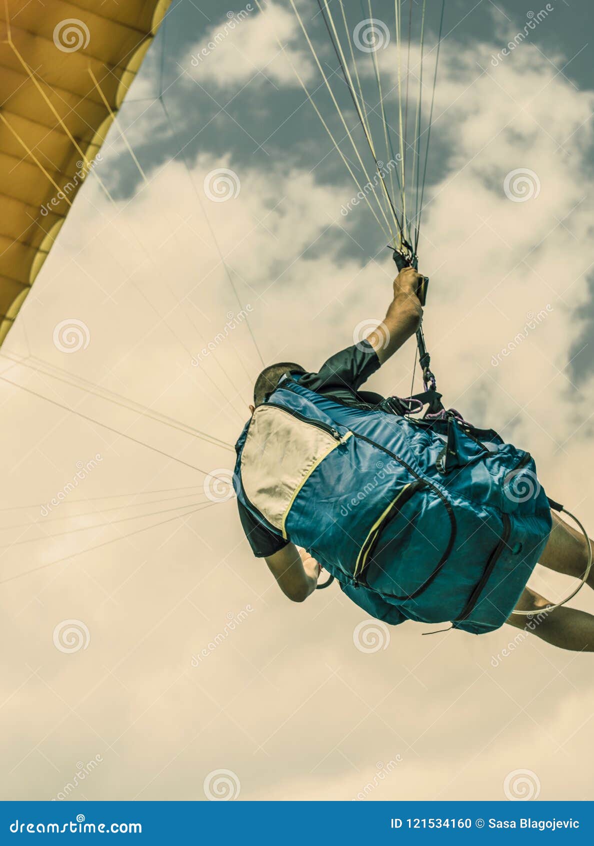 A man paragliding stock photo. Image of lifestyle, paraglider - 121534160