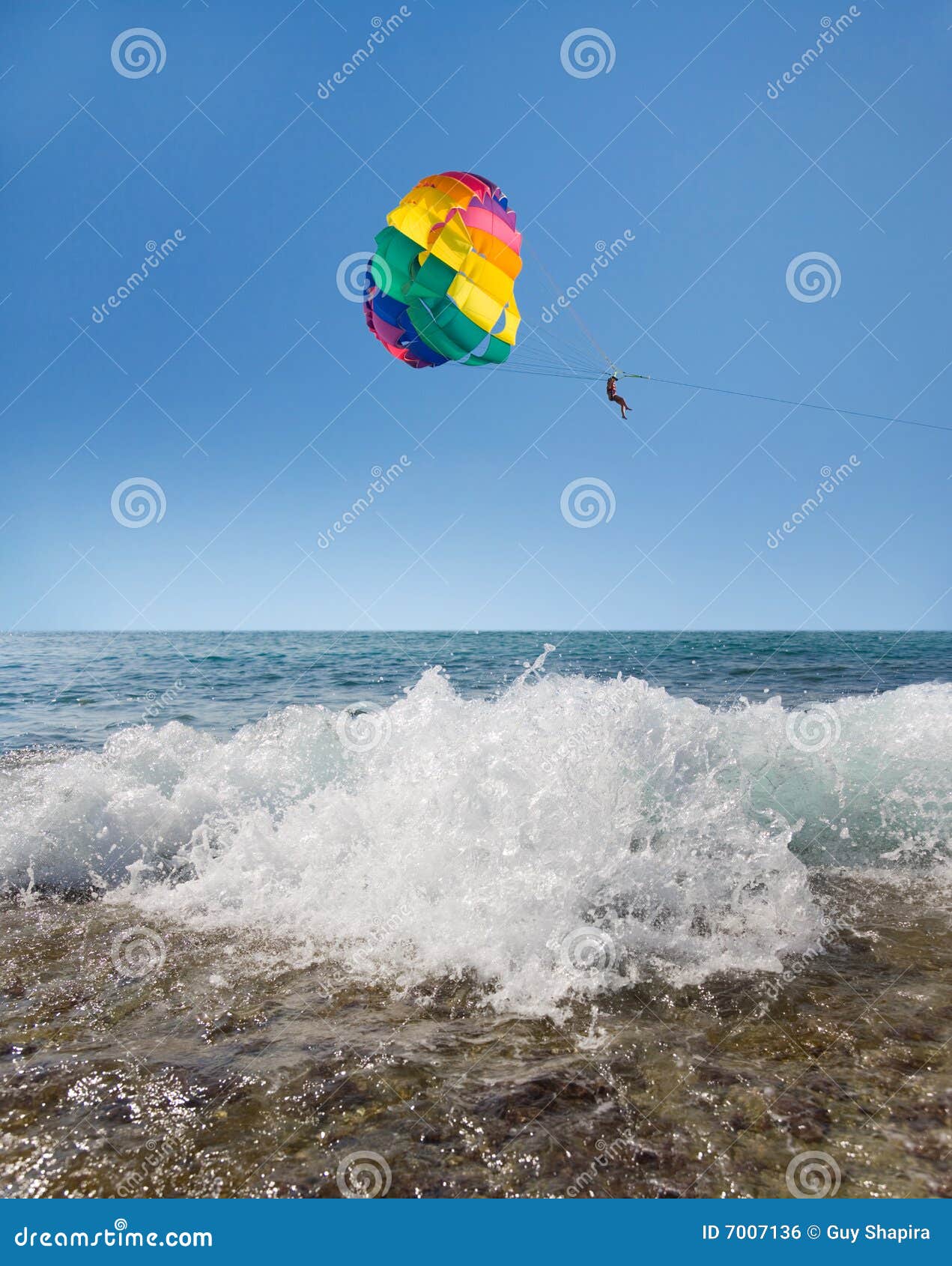 Man is parasailing stock photo. Image of activity, skyline - 7007136