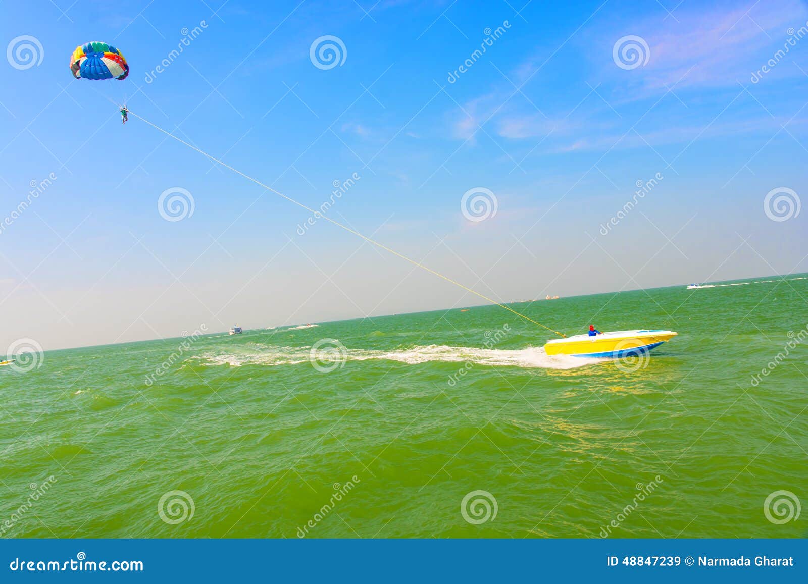 Speedboat With Parasailing Royalty-Free Stock Photography ...
