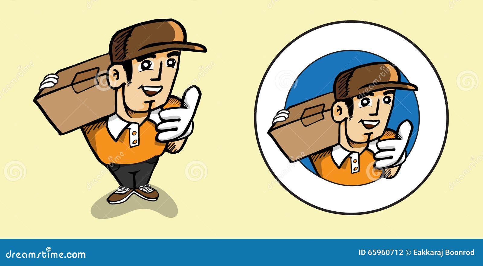 Man parcel delivery icons stock vector. Illustration of sign - 65960712