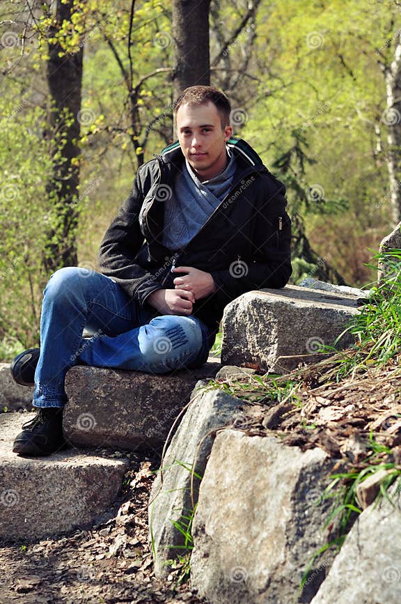 Man in a park stock photo. Image of handsome, athletic - 30951874